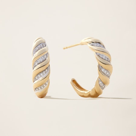Solid gold croissant earrings store